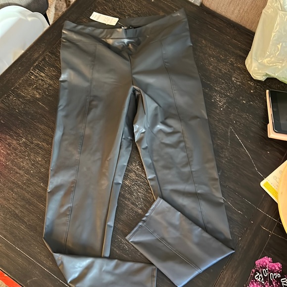 bebe | Pants & Jumpsuits | Bebe Gray Pleather Leggings Live Show | Poshmark